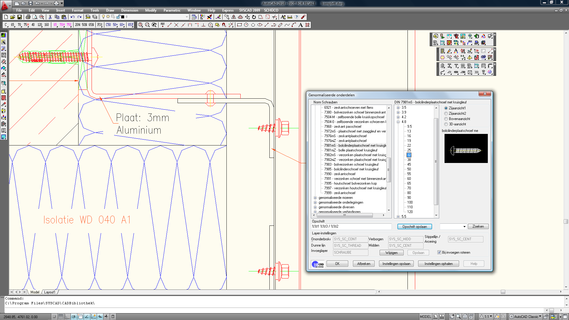SYSCAD - AutoCAD®-applicatie voor de metaalbouw